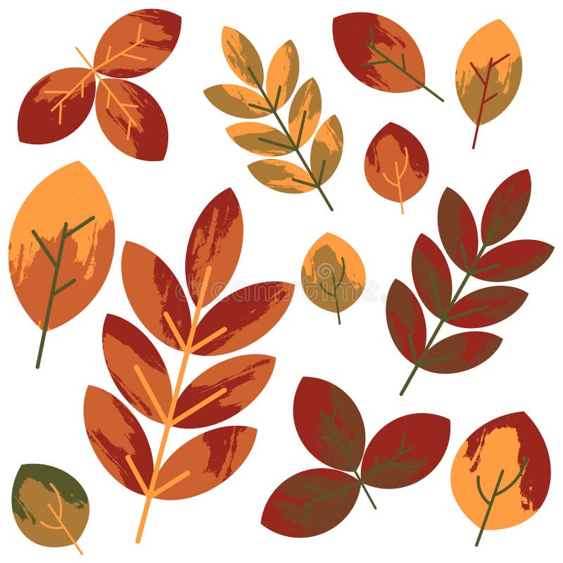 Colorful Autumn Leaves Set Stock Vector Illustration Of Plant 188158630
