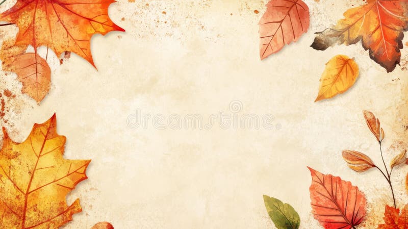 Colorful Autumn Leaves Surround a Blank Canvas on a Textured Background ...