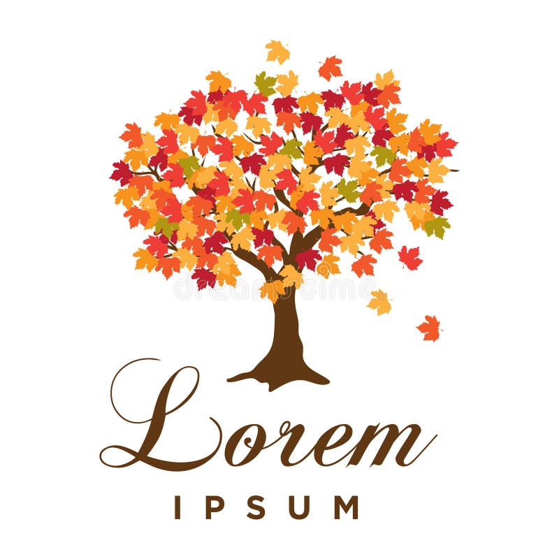 Autumn maple tree stock vector. Illustration of logo - 125089608