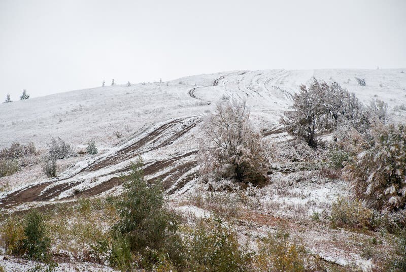 Snow in October Near Desert View Watchtower at Grand Canyon, Arizona ...
