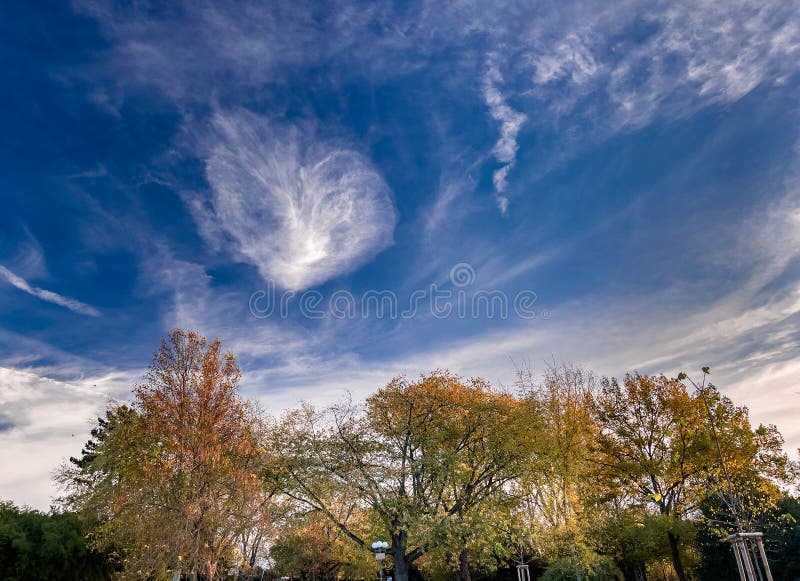 Colorful Autumn Sunset with Clouds Stock Photo - Image of cloudscape ...