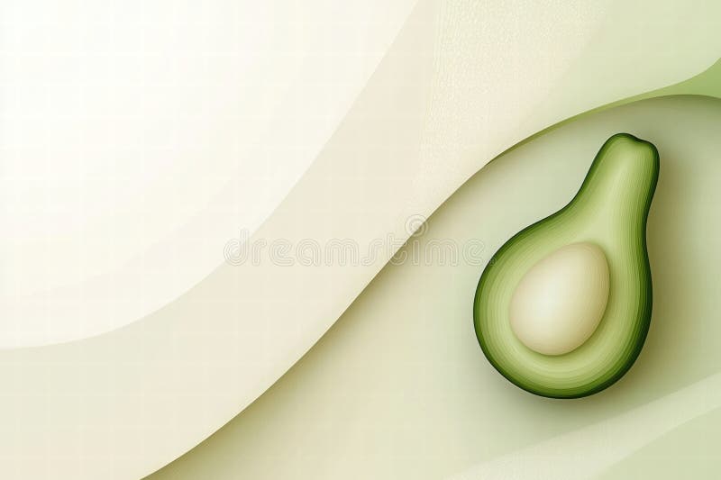 Colorful Avocado Shape with Visible Seed on a Soft Background Providing ...