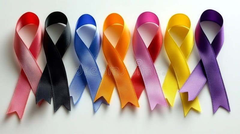 Colorful Awareness Ribbons on White Background Stock Illustration ...