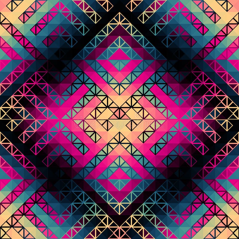 Colorful Aztec Fabric, Wallpaper and Home Decor. Stock Image - Image of ...