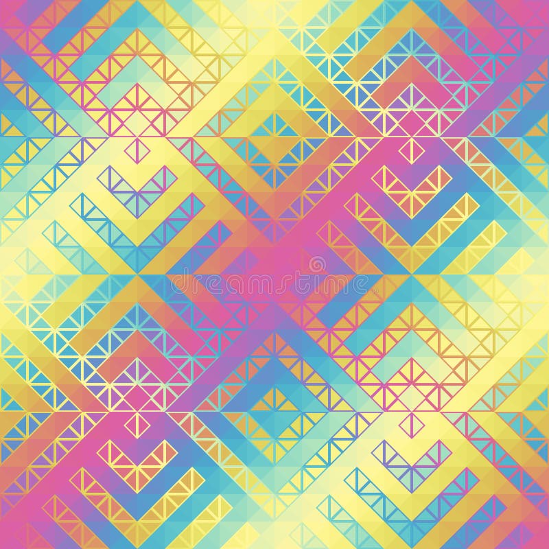 Colorful Aztec Fabric, Wallpaper and Home Decor. Stock Illustration ...