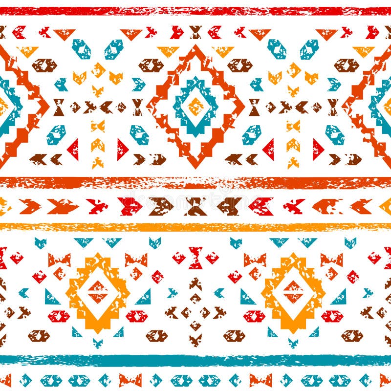 Seamless Tribal Ethnic Pattern Aztec Native Background Mexican ...