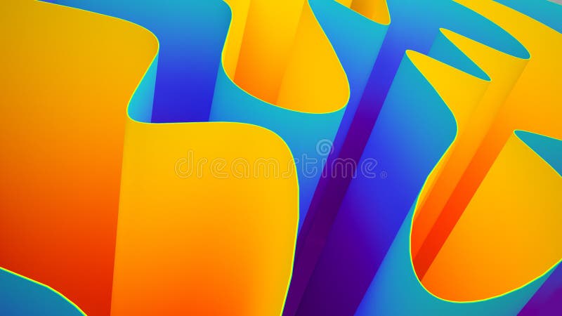 Colorful Azure, Orange Background. 3d Image, 3d Rendering Stock ...