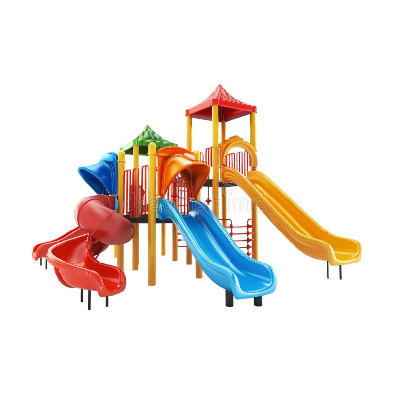 Colorful Babies Slide on Transparent Background - Ai Generated Stock ...