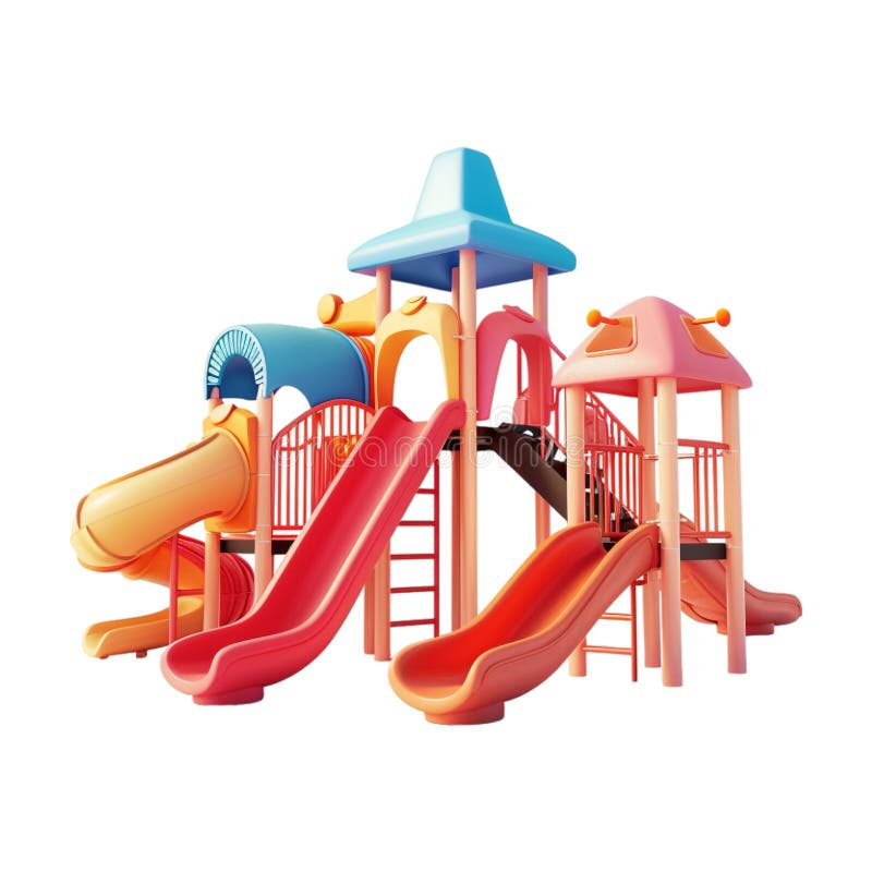 Colorful Babies Slide on Transparent Background - Ai Generated Stock ...