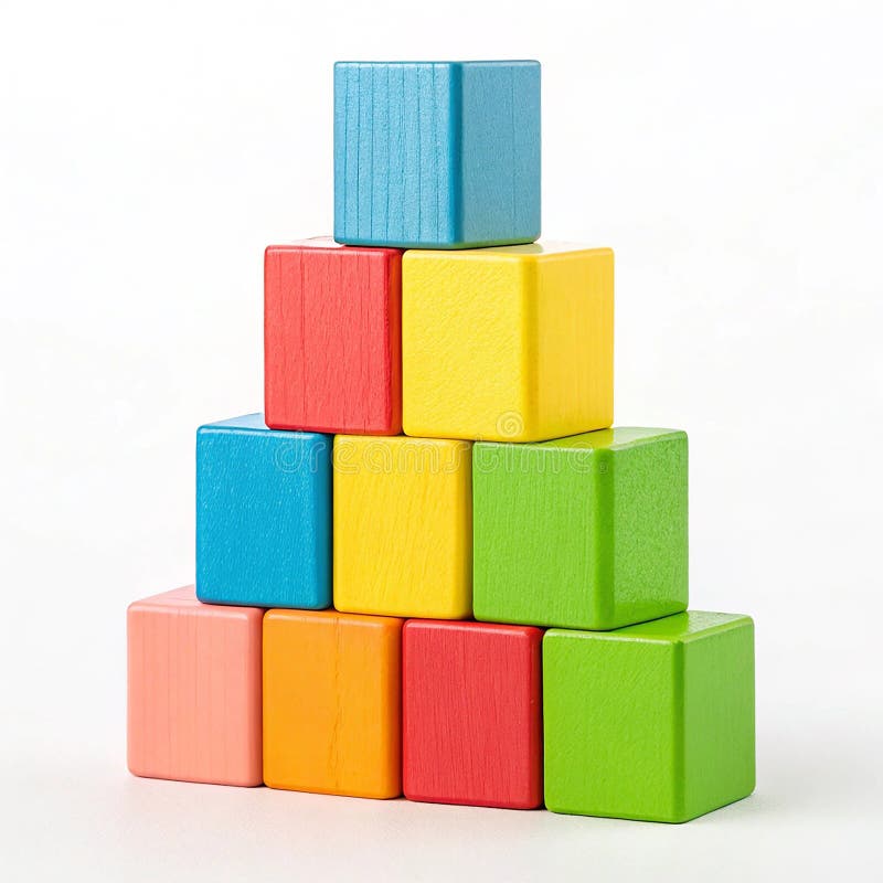 Colorful Baby Building Blocks Set Stock Illustration - Illustration of ...