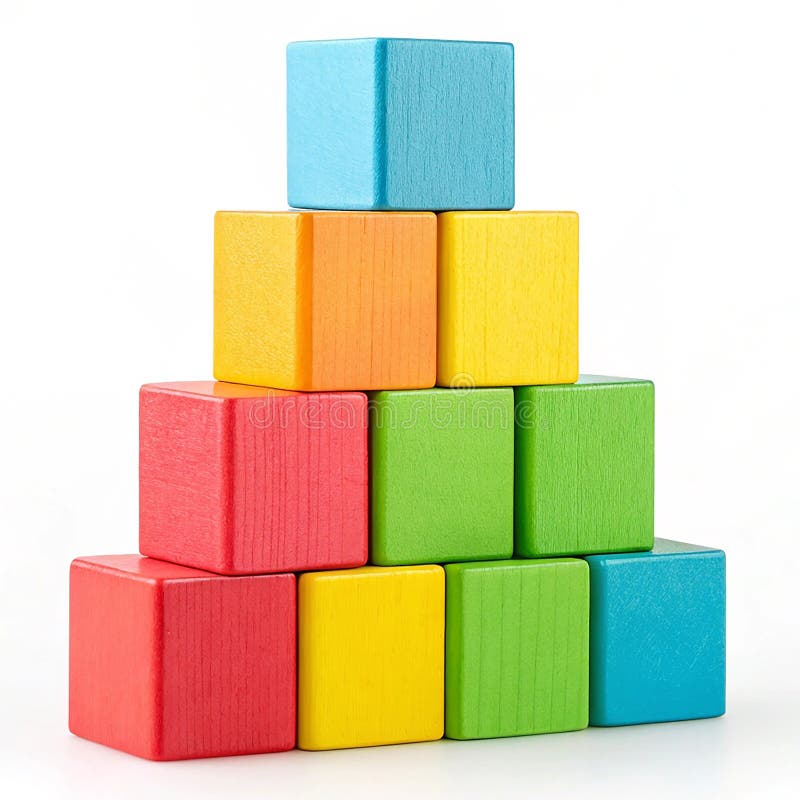 Colorful Baby Building Blocks Set Stock Illustration - Illustration of ...