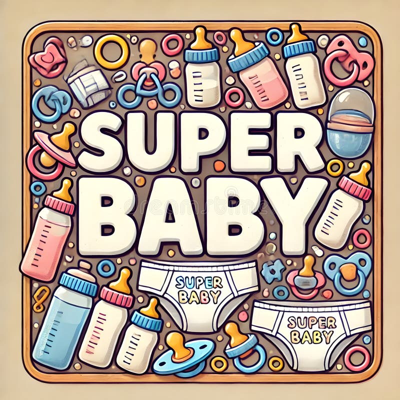 Colorful Baby Essentials Pattern with Playful Design Stock Illustration ...