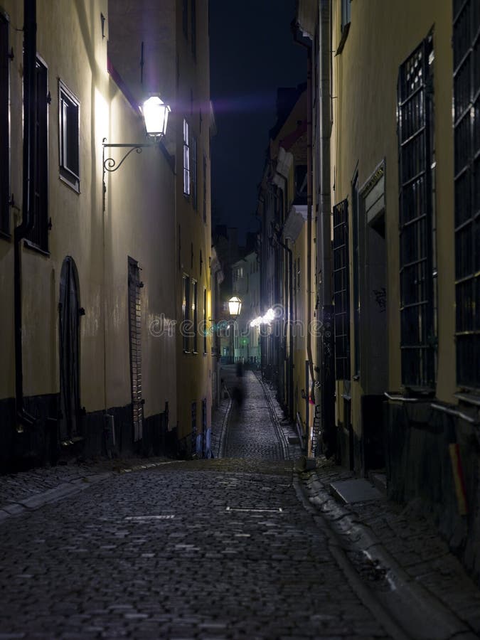 Colorful back alley stock image. Image of light, night - 12007843