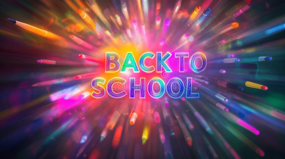 Colorful Back To School Explosion Design Stock Illustration ...