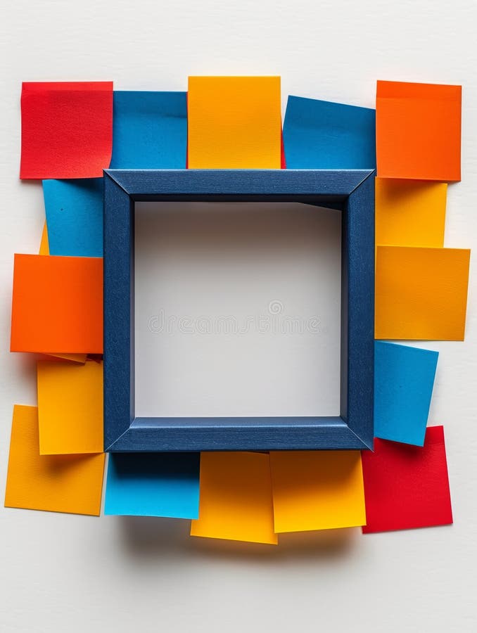 Colorful Back To School Frame Background with Sticky Notes for ...