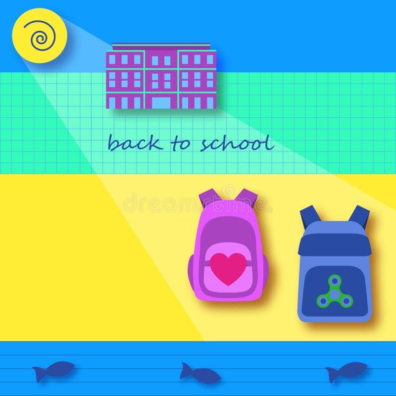 Colorful Back To School Illustration. Design Template Stock Vector ...