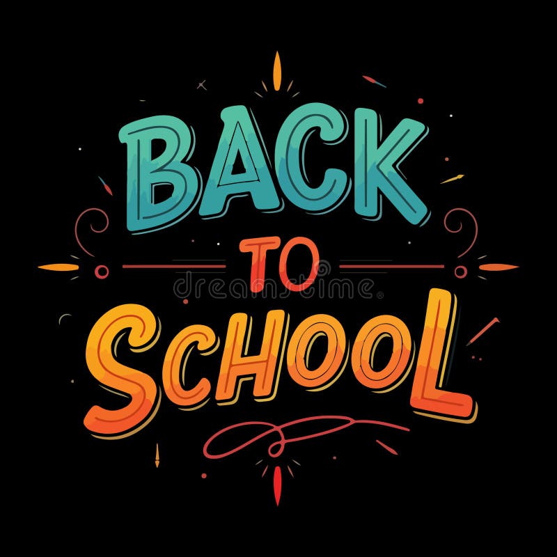 Colorful Back To School Typography Design. AI-Generated Stock Vector ...