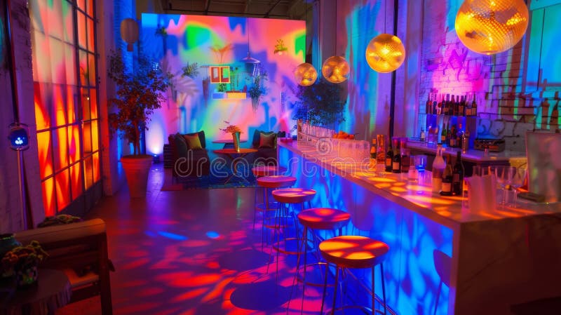 Colorful Backdrop Enhancing the Festive Party Mood. Stock Illustration ...