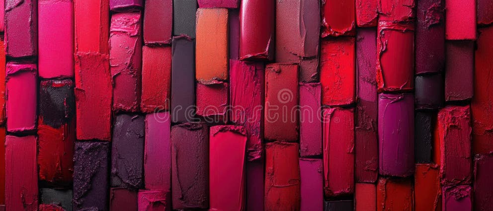 Colorful Backdrop Featuring an Array of Lipstick Shades in Various ...