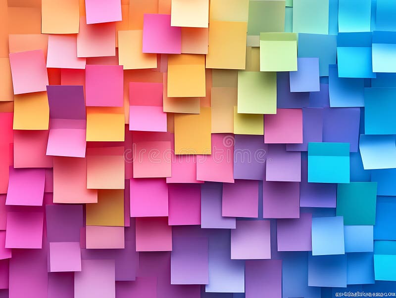 A Colorful Backdrop Filled with Many Sticky Notes Stock Photo - Image ...