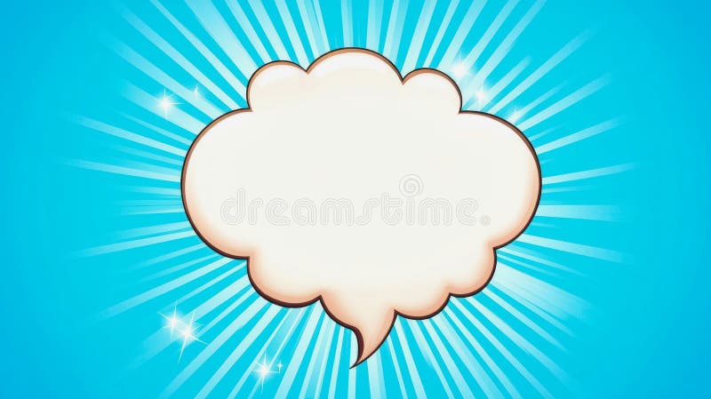 A Vibrant Blue Background Features a Large Comic Speech Bubble Filled ...