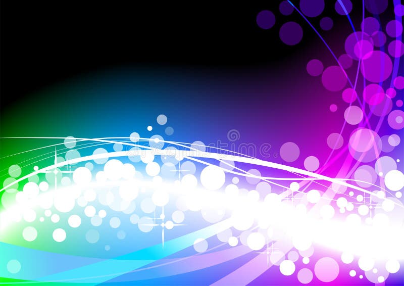 Night Club Colorful Lights and Disco Balls Stock Illustration ...