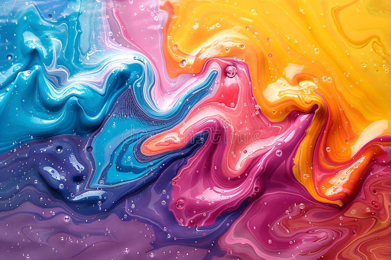 Colorful Background with Abstract Liquid Paint Textures in Bold Colors ...