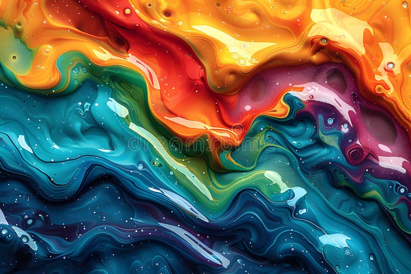 Colorful Background with Abstract Liquid Paint Textures in Bold Colors ...