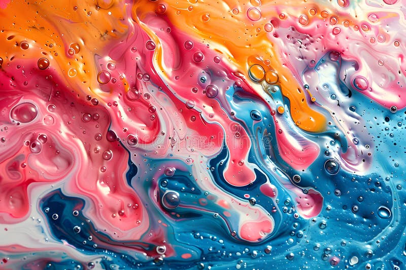 Colorful Background with Abstract Liquid Paint Textures in Bold Colors ...