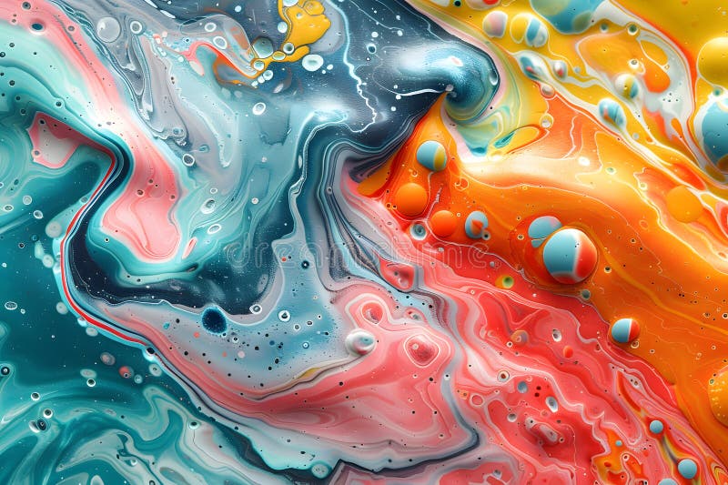 Colorful Background with Abstract Liquid Paint Textures in Bold Colors ...