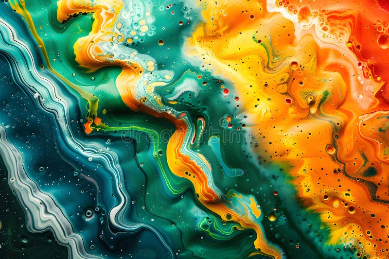 Colorful Background with Abstract Liquid Paint Textures in Bold Colors ...