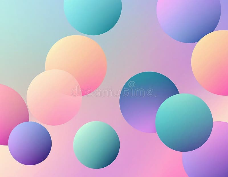 Colorful Background, Abstract Spheres in Pastel Colors Digital ...