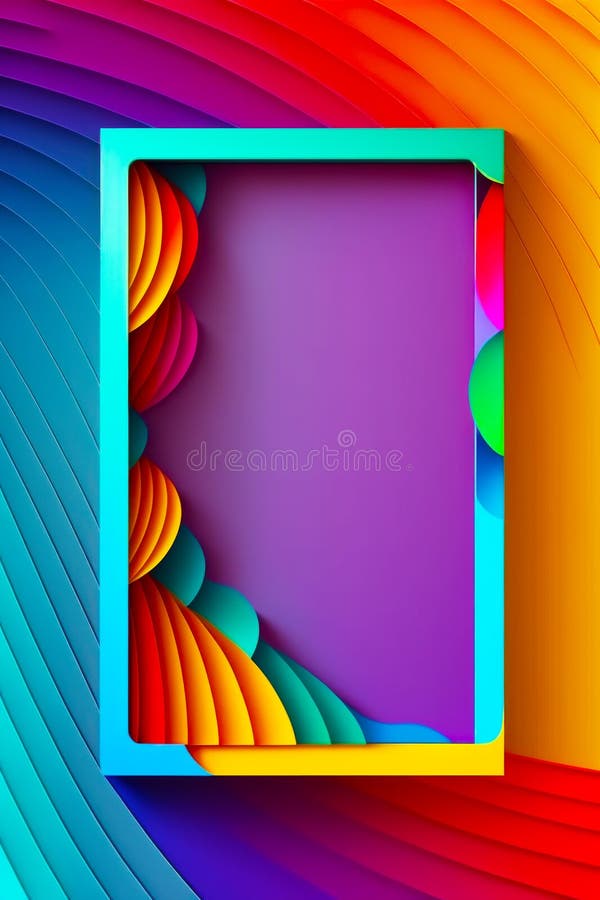 Colorful Background with Blue Frame and Colorful Background with Blue ...