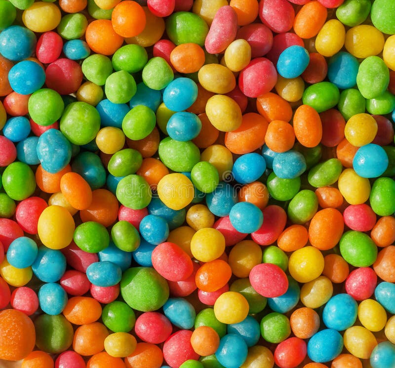 Tasty Candy Decoration Background. Heap of Colors Candies for Kids with ...