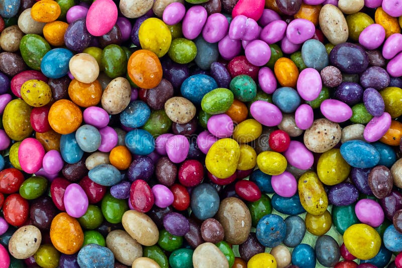 Colorful Background Candy Glazed Violet Yellow Gray Green Uneven Dragee ...