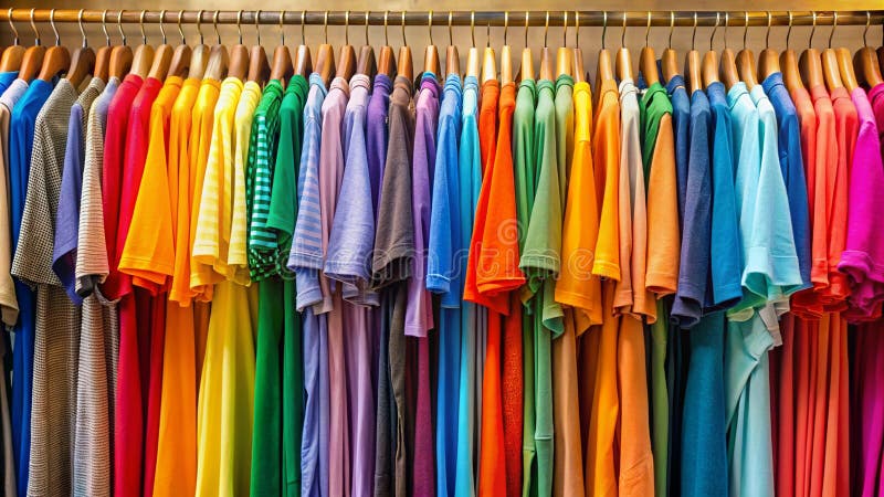 Colorful Background of Clothes a Spectrum of Multi Colored Background ...