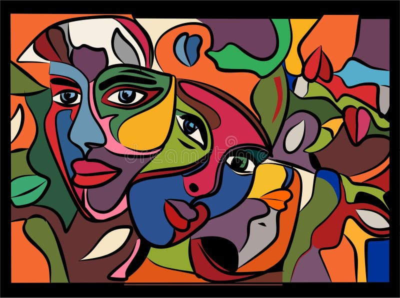 Abstract composition 23-14 stock vector. Illustration of cubism - 278887217