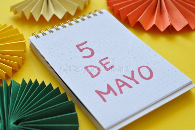 Colorful Background with 5 De Mayo in Calendar Stock Photo - Image of ...
