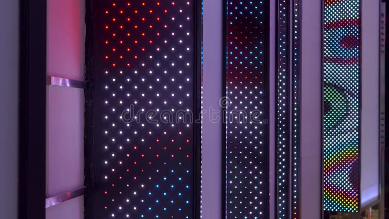 Colorful Background of Decorative Light Wall Panels in a Shopping ...