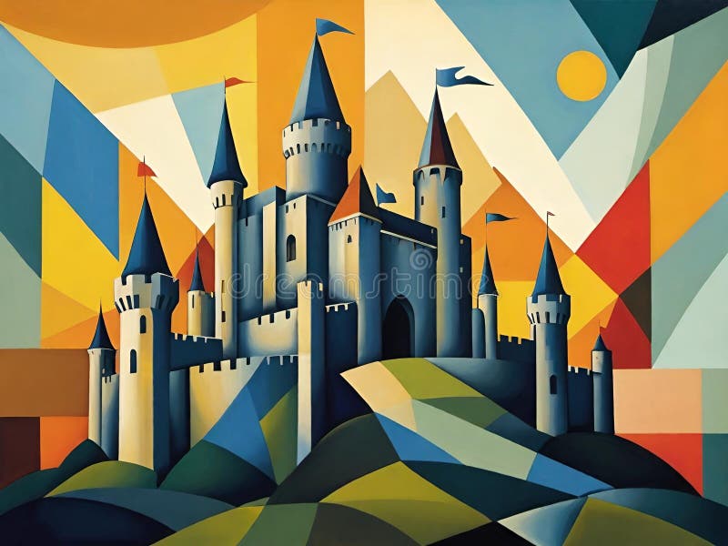 Colorful Background with Different Color Patterns of Castle Stock ...