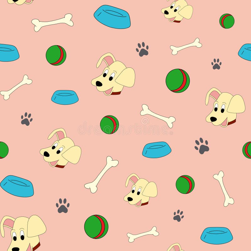 Colorful Background with Dog Theme Stock Vector - Illustration of food ...