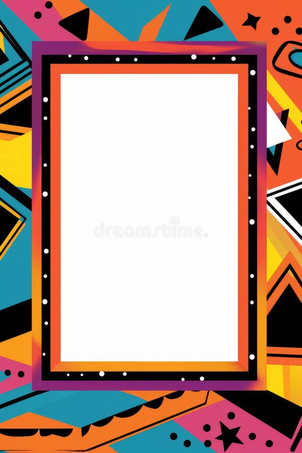 A Colorful Background with an Empty Frame Stock Illustration - Illustration of blank, vector ...