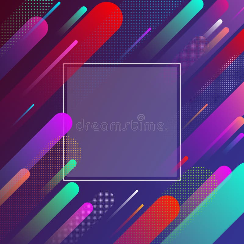 Colorful Background with Frame and Geometric Pattern. Stock Vector ...