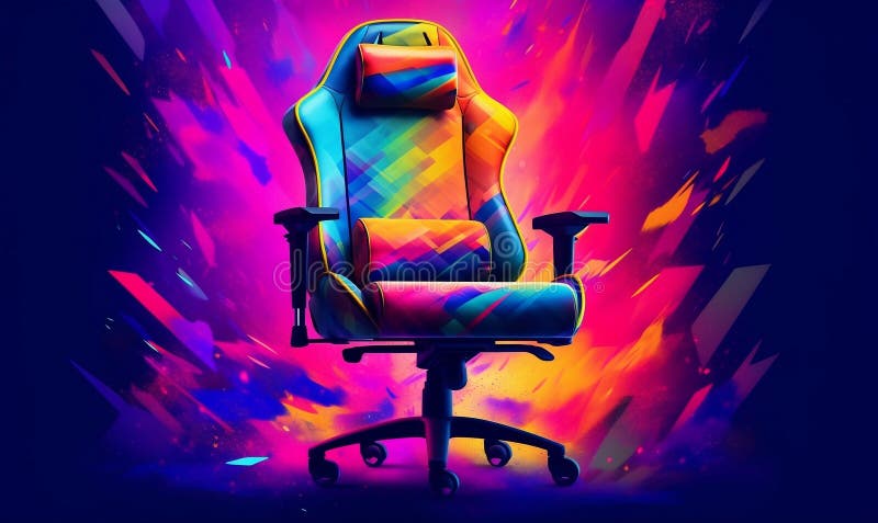 Colorful Background Gamer Chair. AI Stock Illustration - Illustration ...