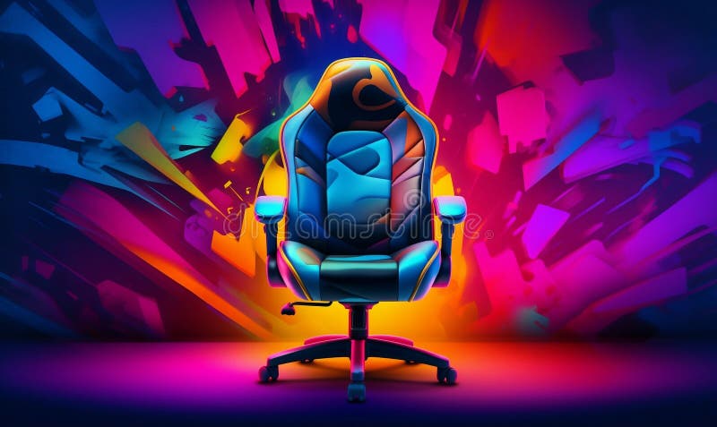 Colorful Background Gamer Chair. AI Stock Illustration - Illustration ...