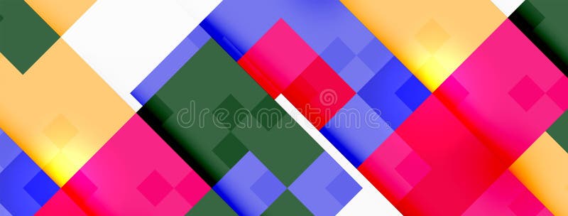 A Colorful Background with a Geometric Pattern of Squares on a White ...