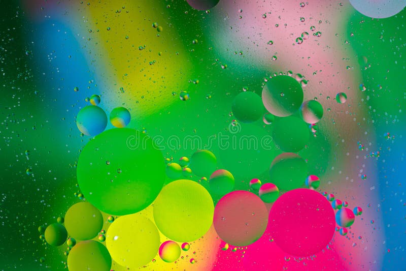 Colorful Background. Gold and Green Paint Bubbles Create a Matching ...