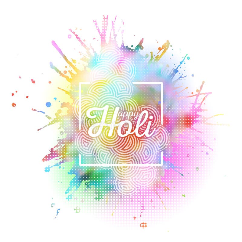 Colorful Background for Holi Celebration with Colors Splash, Vector ...