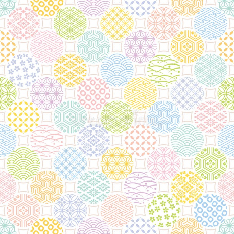 Seamless Vector Hand Drawn Grunge Japanese Cloud Pattern Design Stock ...