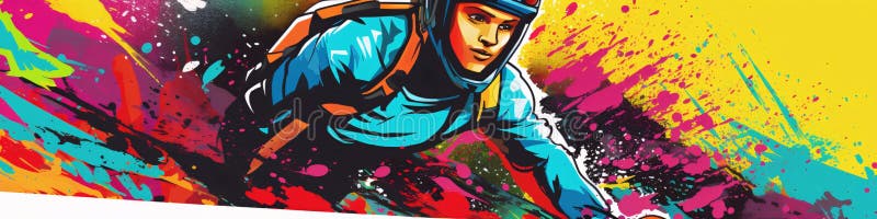 Colorful Background with a Motocross Rider. Vector Illustration Stock ...